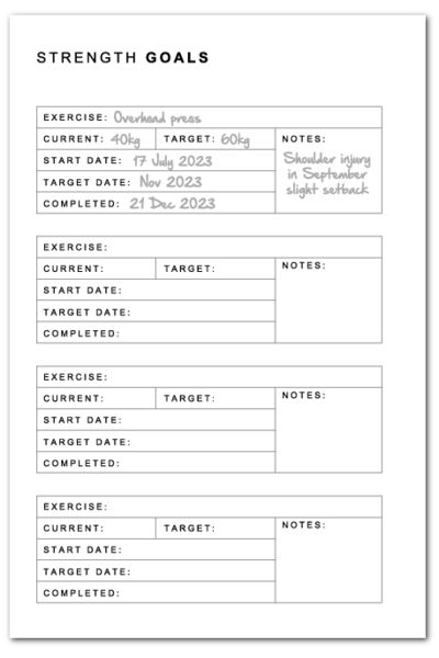 Strength Level's Paper Workout Log - Strength Level